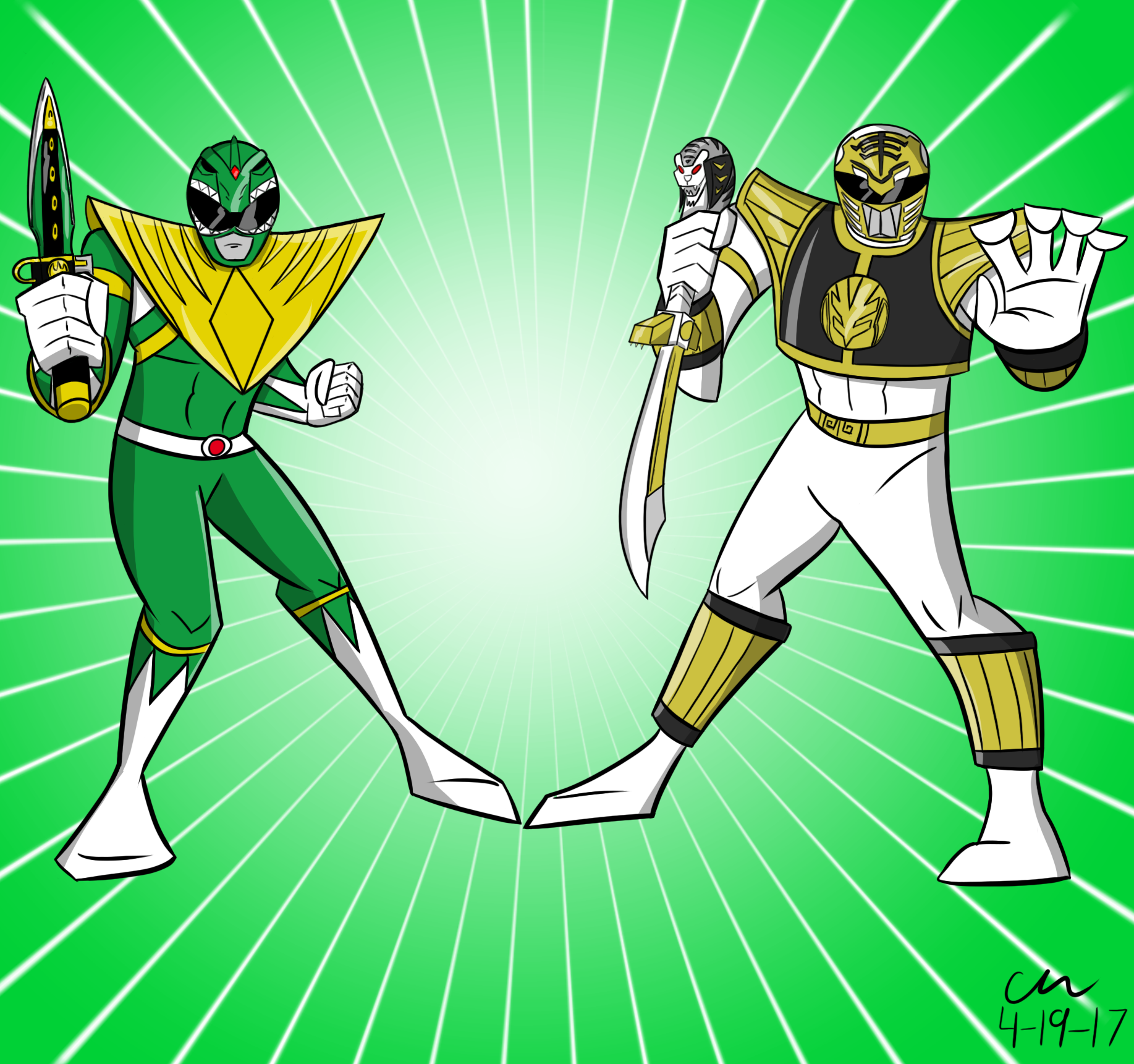 Power Ranger White and Green Ranger by CHCHcartoons on DeviantArt