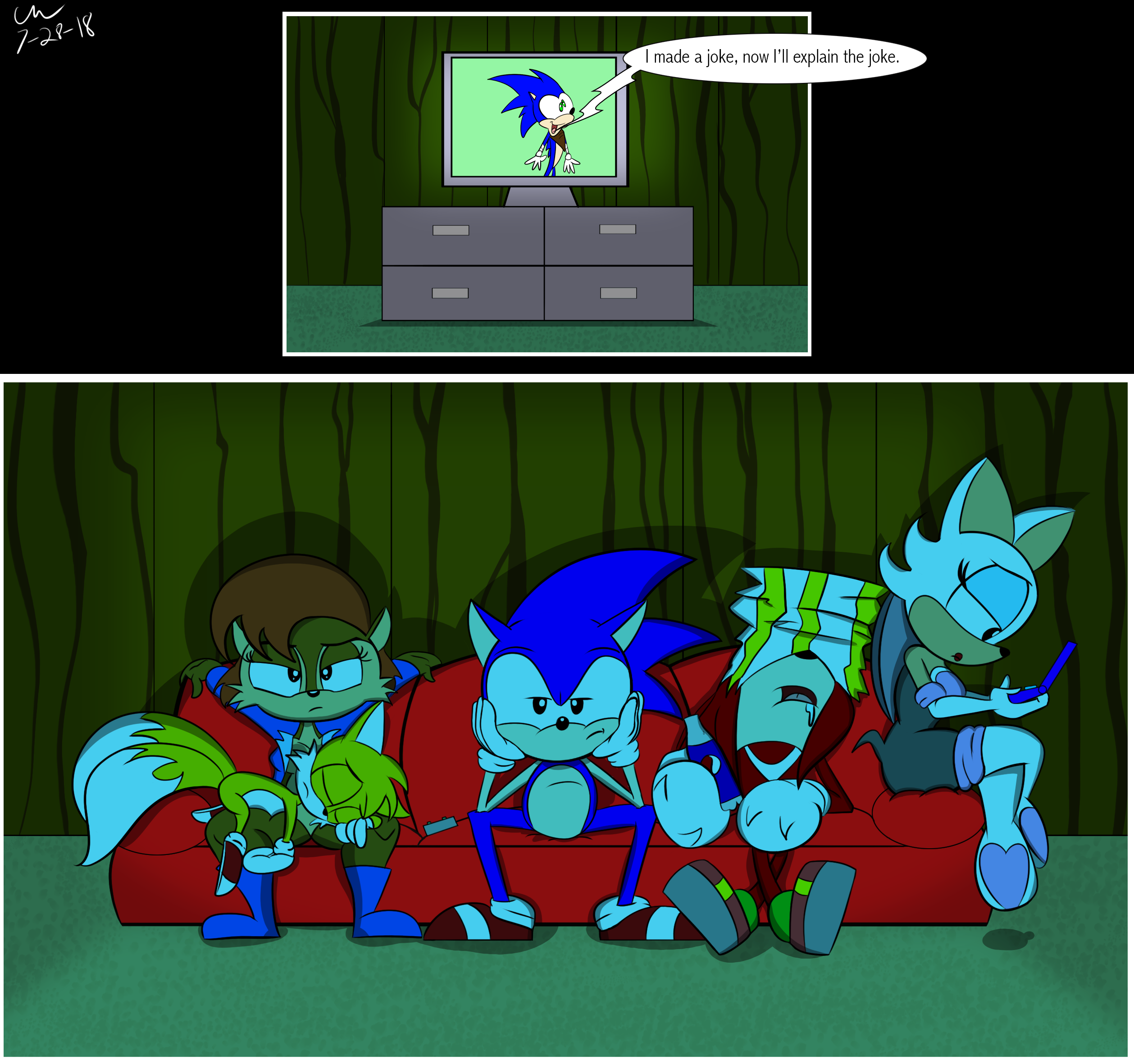 Boring TV Night For Sonic and Friends by CHCHcartoons on DeviantArt