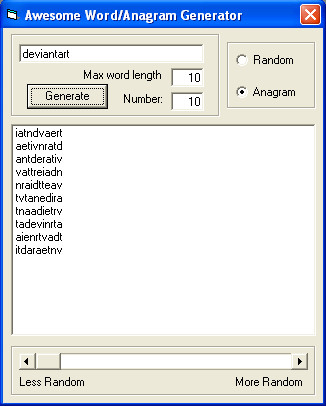 Random word, anagram generator by DKF295 on DeviantArt