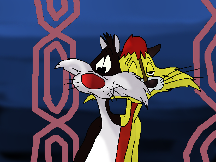 Sylvester and Claude Cat conjoined by Mojo1985 on DeviantArt