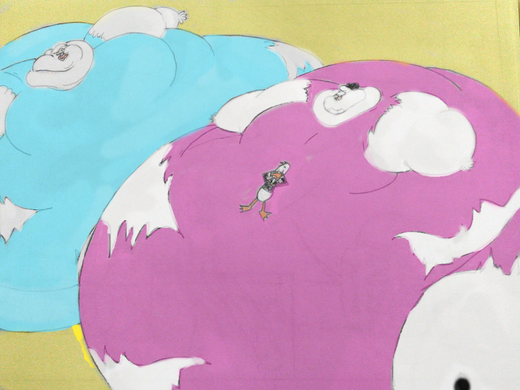 Donald laying on fat Della and Daisy by Mojo1985 on DeviantArt