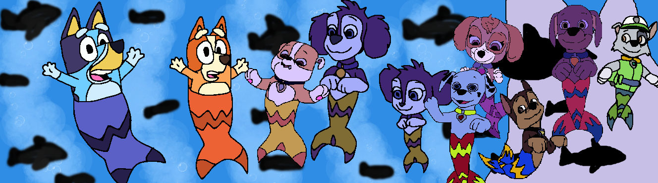 Bluey and Bingo as merpups meets merpup Paw Patro by Mojo1985 on DeviantArt
