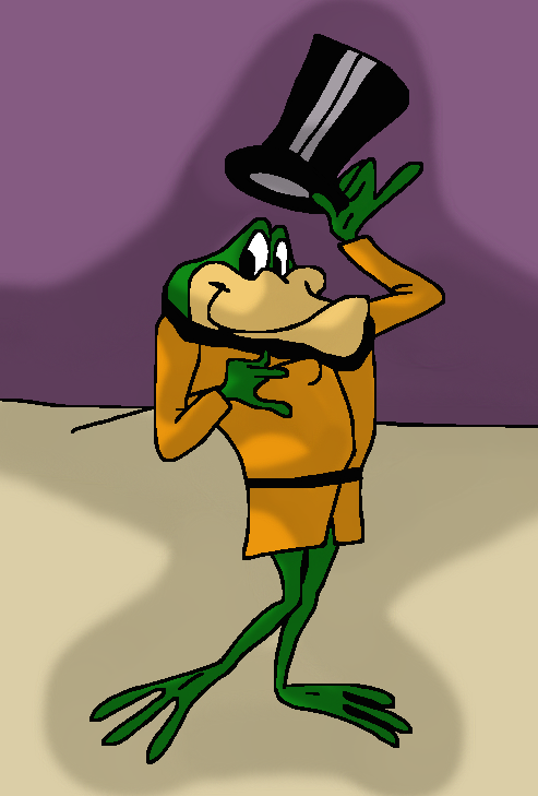Michigan J. Frog in a yellow bathrobe by Mojo1985 on DeviantArt