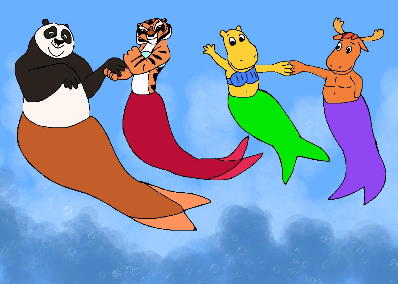 2 couples as mermaids by Mojo1985 on DeviantArt