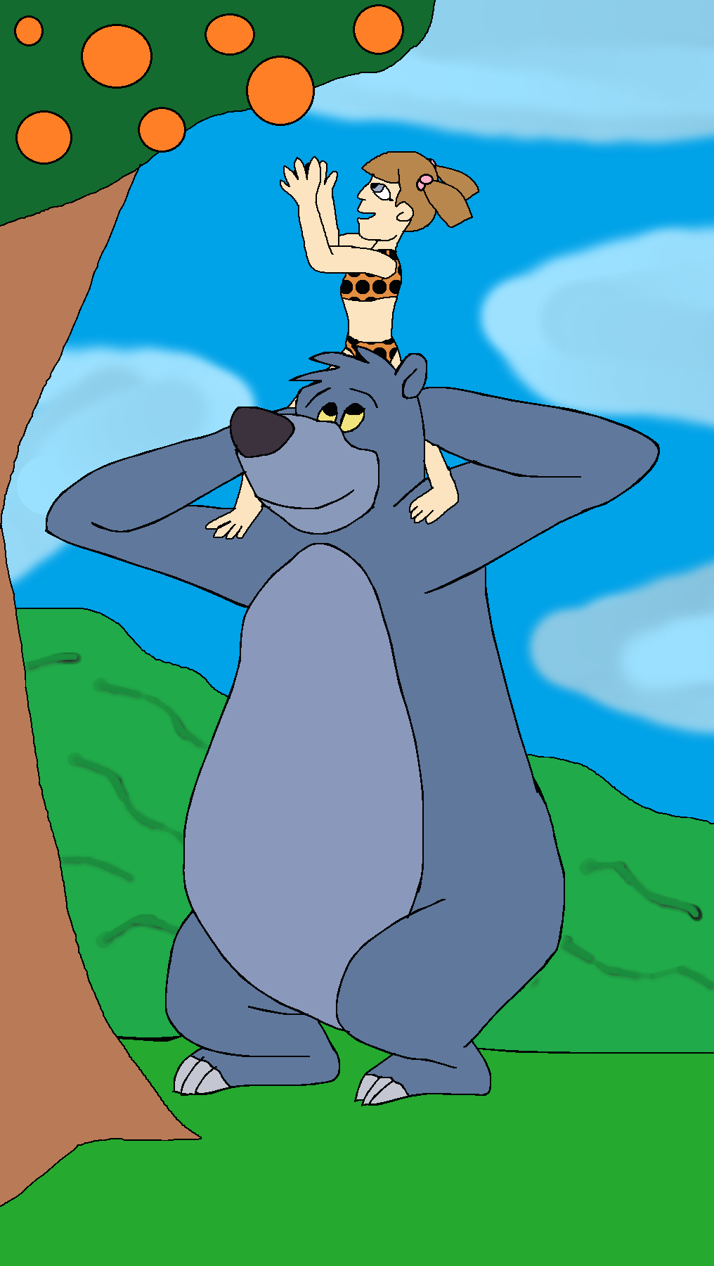 Kristen as a Jungle girl getting oranges by Mojo1985 on DeviantArt