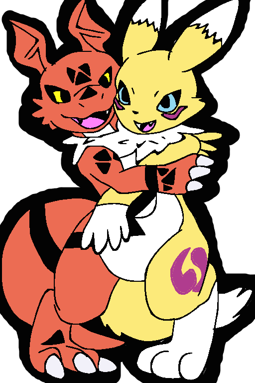 Cute Conjoined Guilmon And Renamon By Mojo On Deviantart