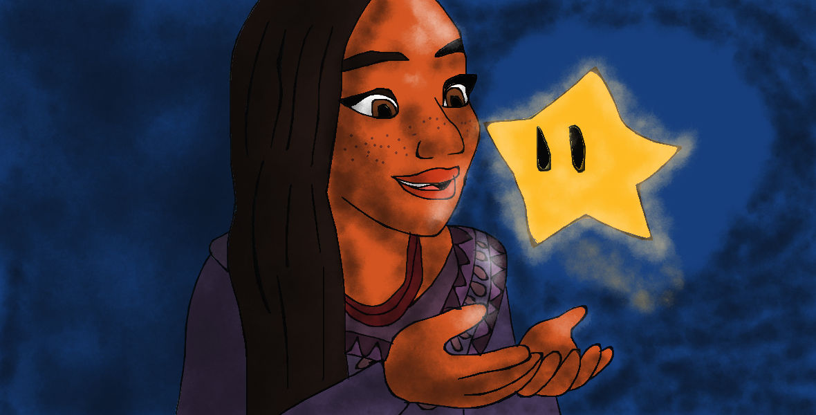 Asha finds a power star by Mojo1985 on DeviantArt