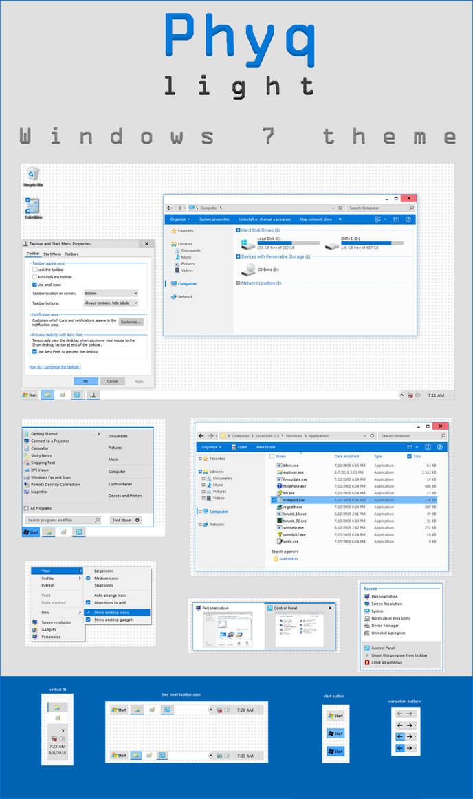 Phyq Light theme for Windows 7 by rmj-mrm on DeviantArt