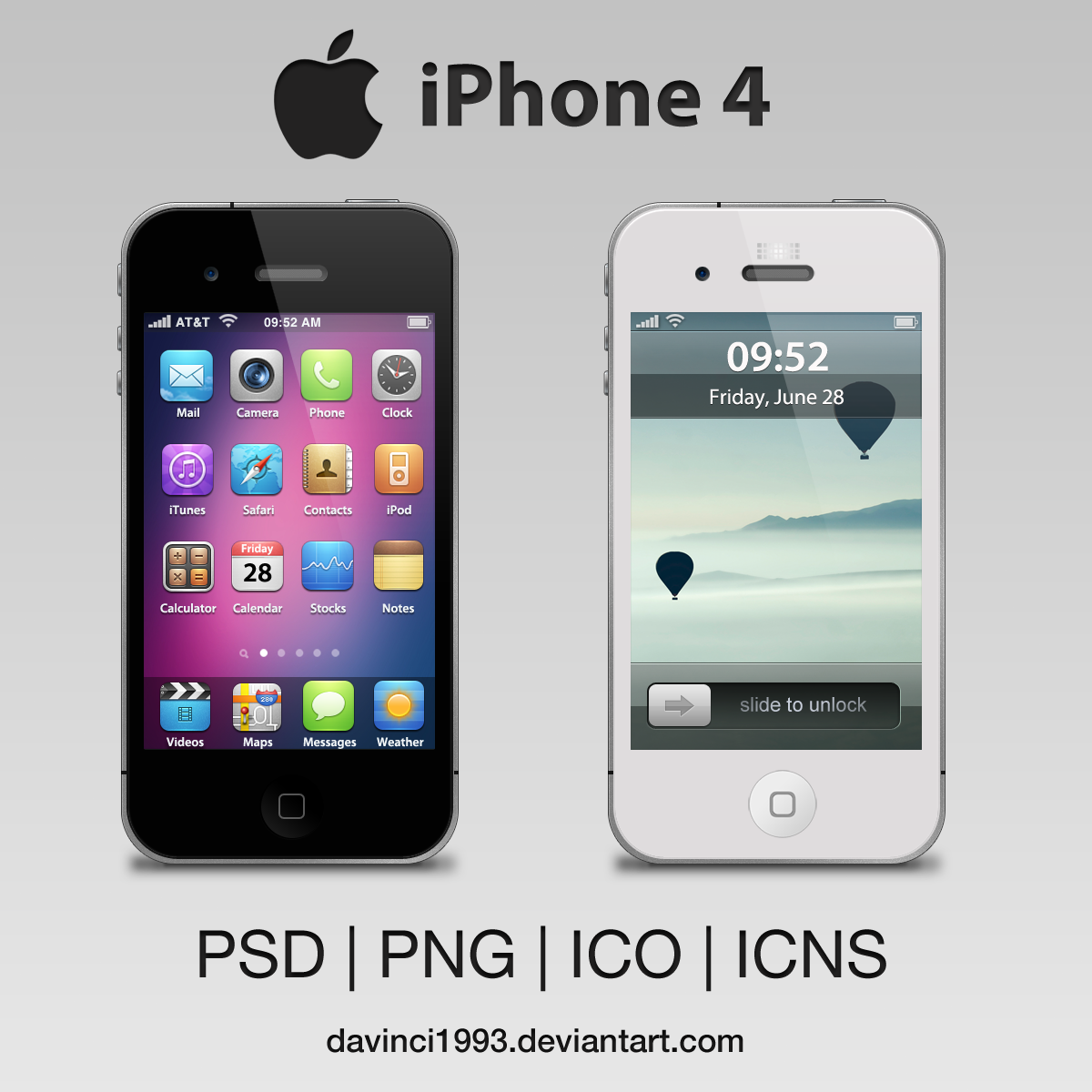 Apple iPhone 4: PSD | PNG | ICO | ICNS by davinci1993 on DeviantArt