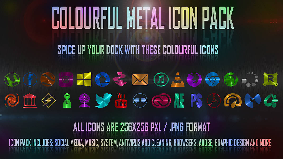 Colourful metal icon pack by spiraloso on DeviantArt