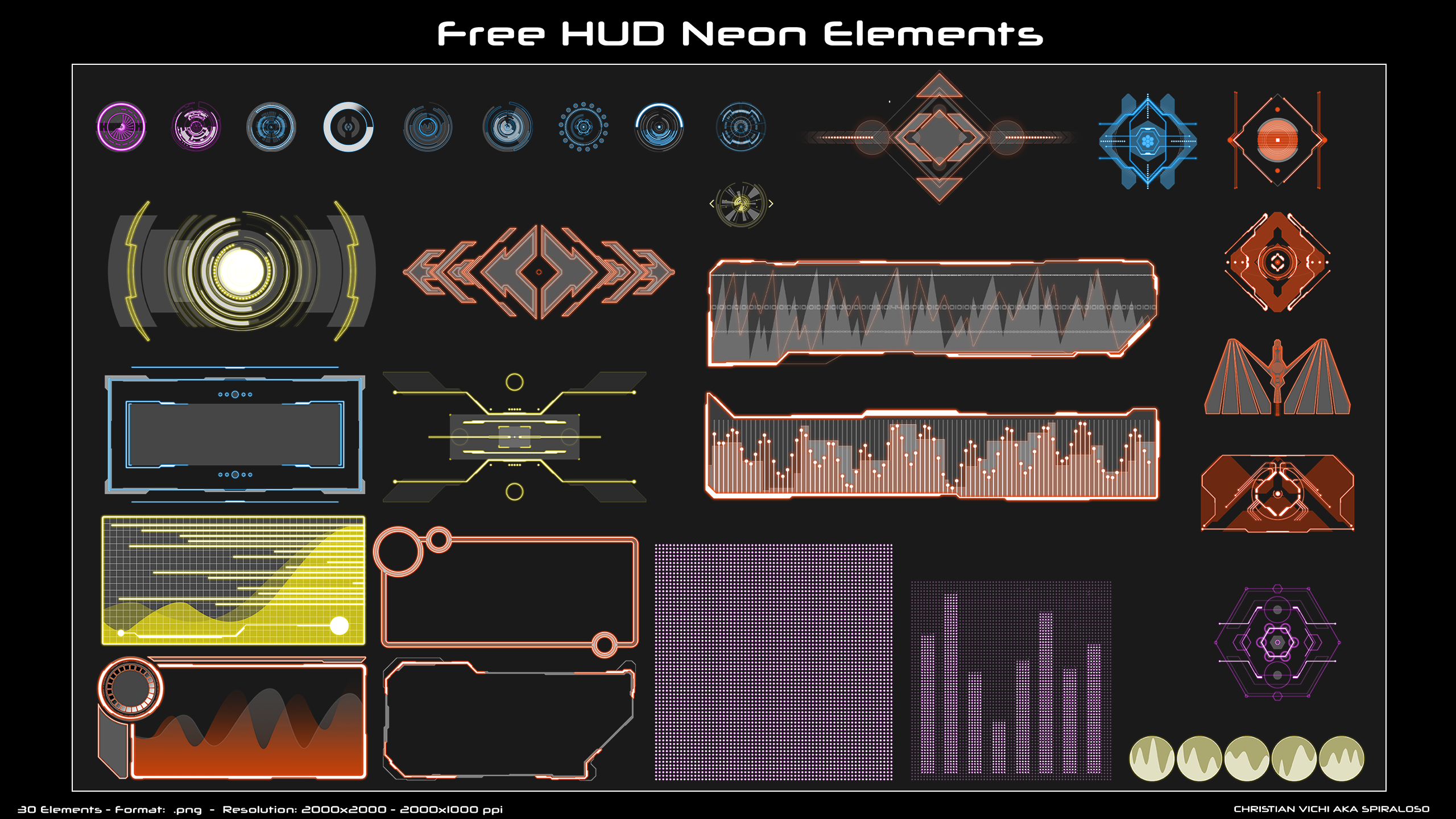 Free HUD Neon Elements by spiraloso on DeviantArt