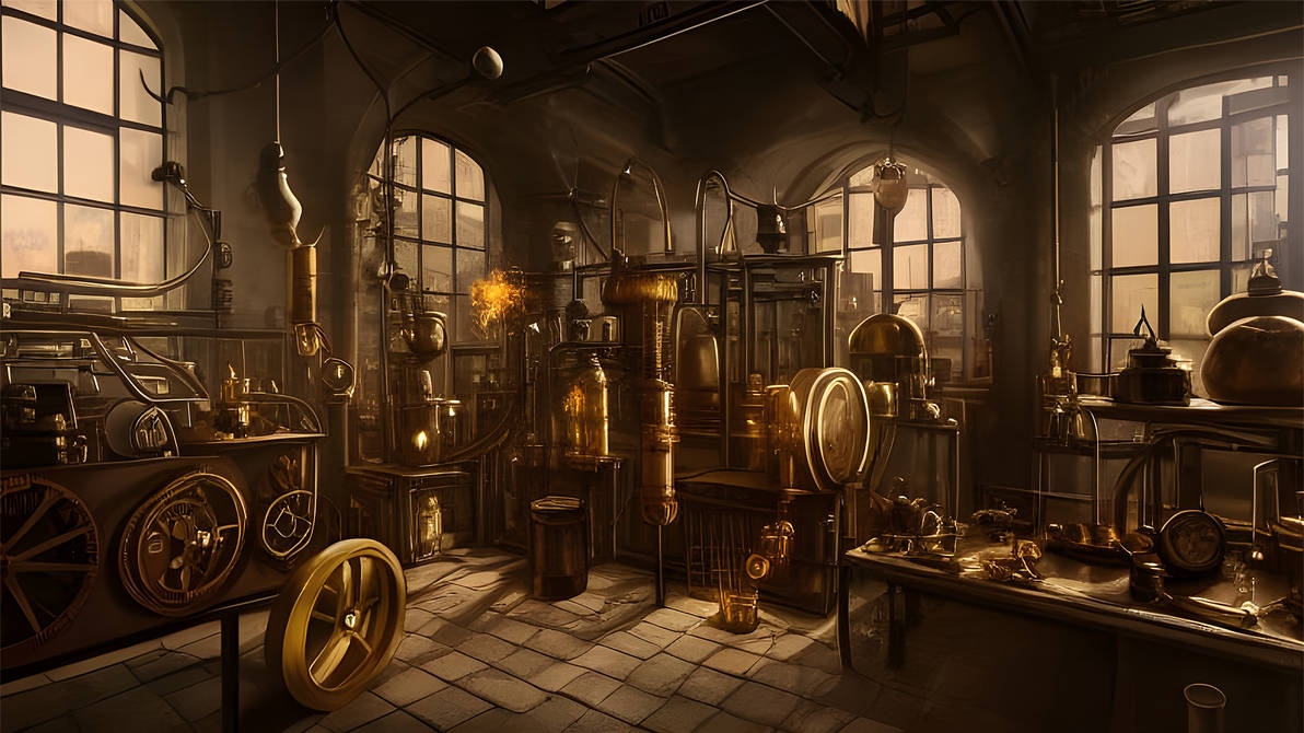 Steampunk Alchemy Lab - 4K AI Wallpaper by spiraloso on DeviantArt