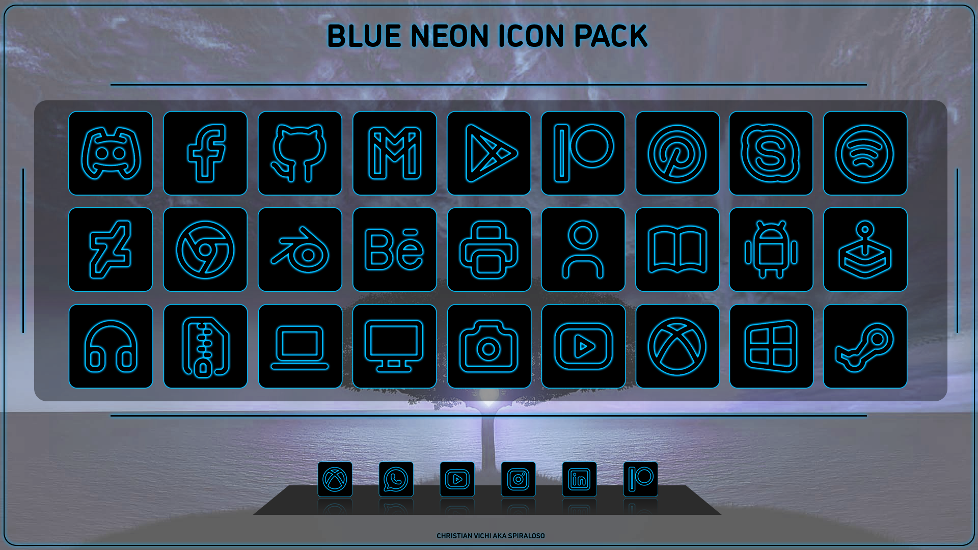 Blue Neon Icon Pack by spiraloso on DeviantArt