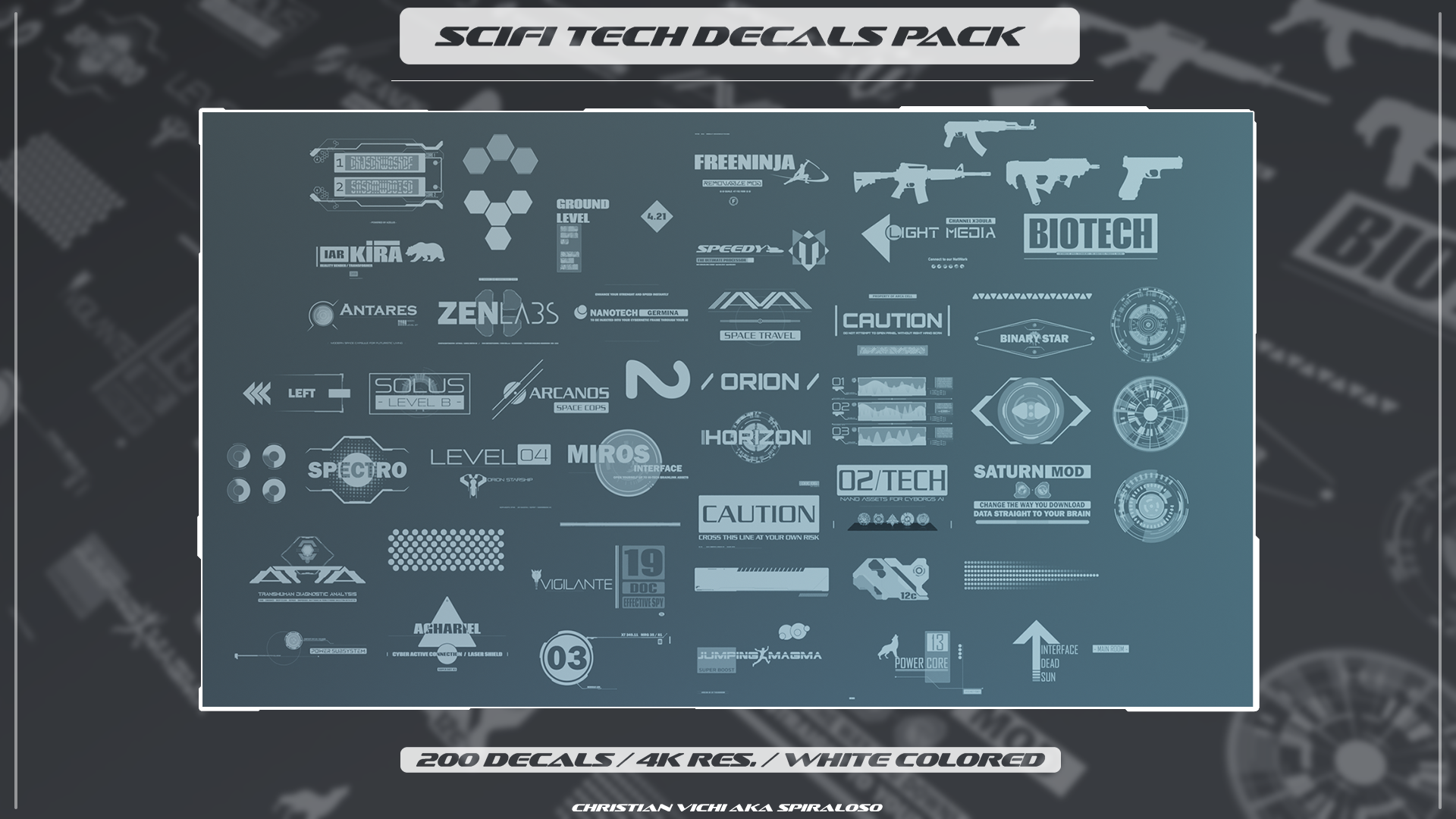 White SciFi Tech Decals Signs Pack by spiraloso on DeviantArt
