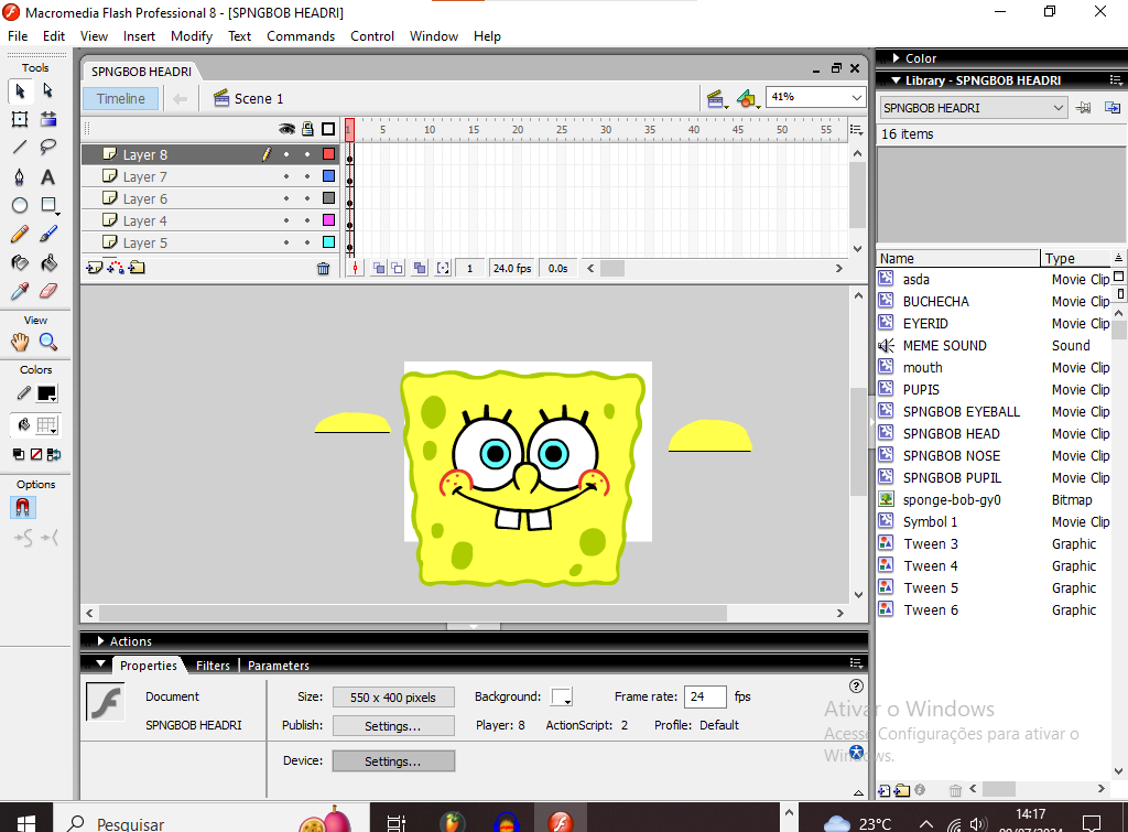 SPONGEBOB HEAD RIGPARA MACROMEDIA FLASH 8 ptbr by Sonic33288 on DeviantArt