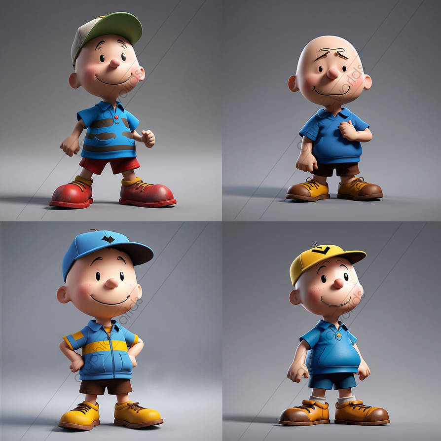Set of 3D Charlie Brown character model images by graphic-worlds on ...