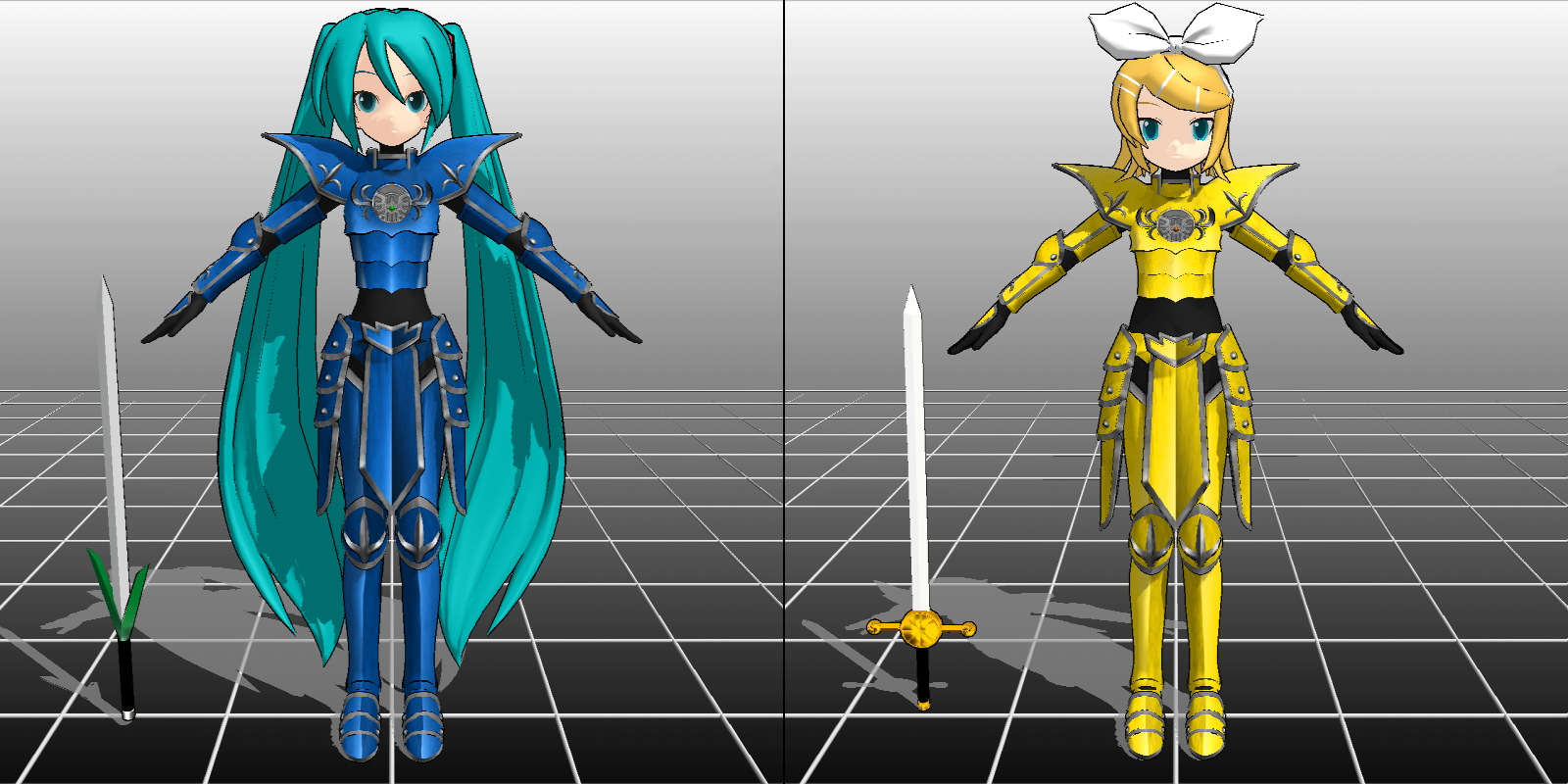 Knight Miku and Rin Download by SirKnightThomas on DeviantArt