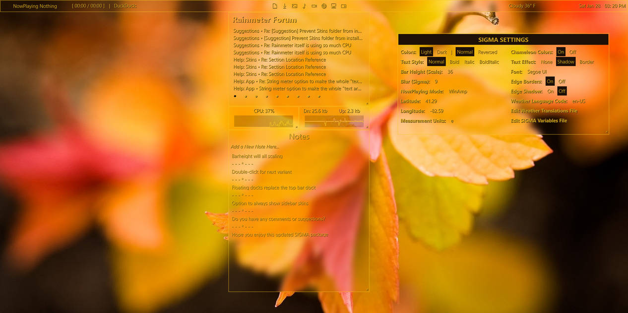 S I G M A Rainmeter Suite by Eclectic-Tech on DeviantArt