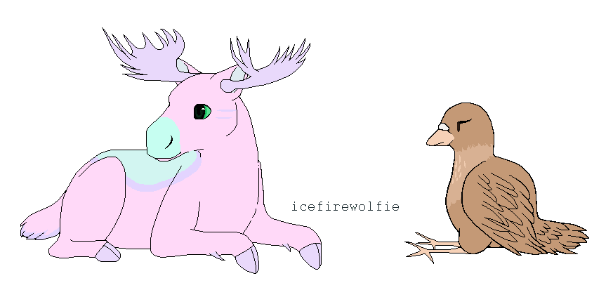 A Moose and a Bird by icefirewolfie on DeviantArt