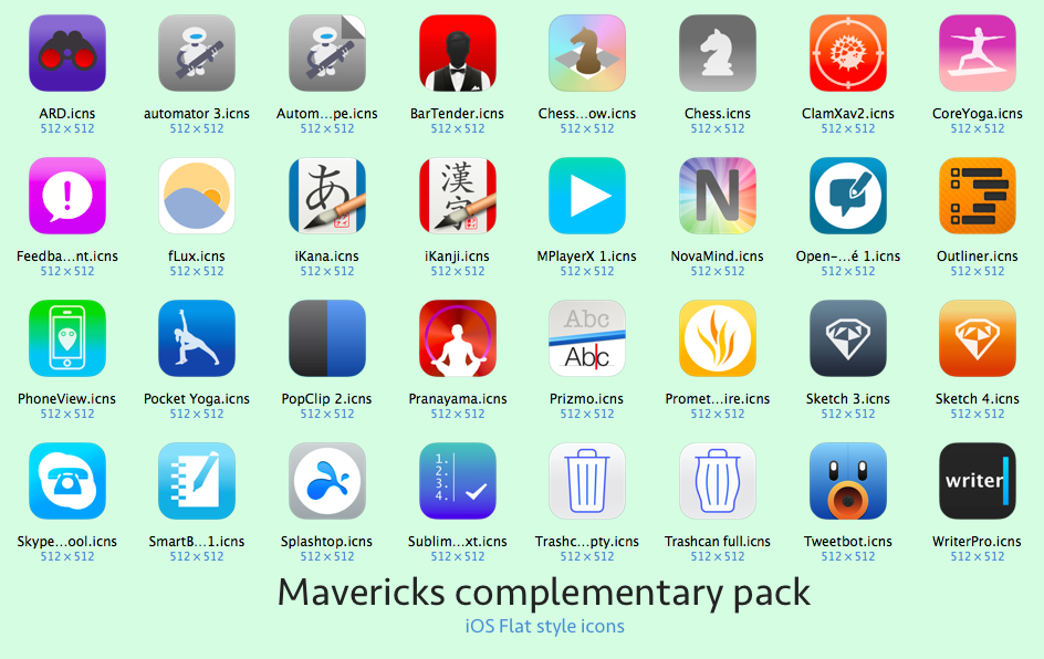 Mavericks Complementary Icons Pack by fumiya on DeviantArt