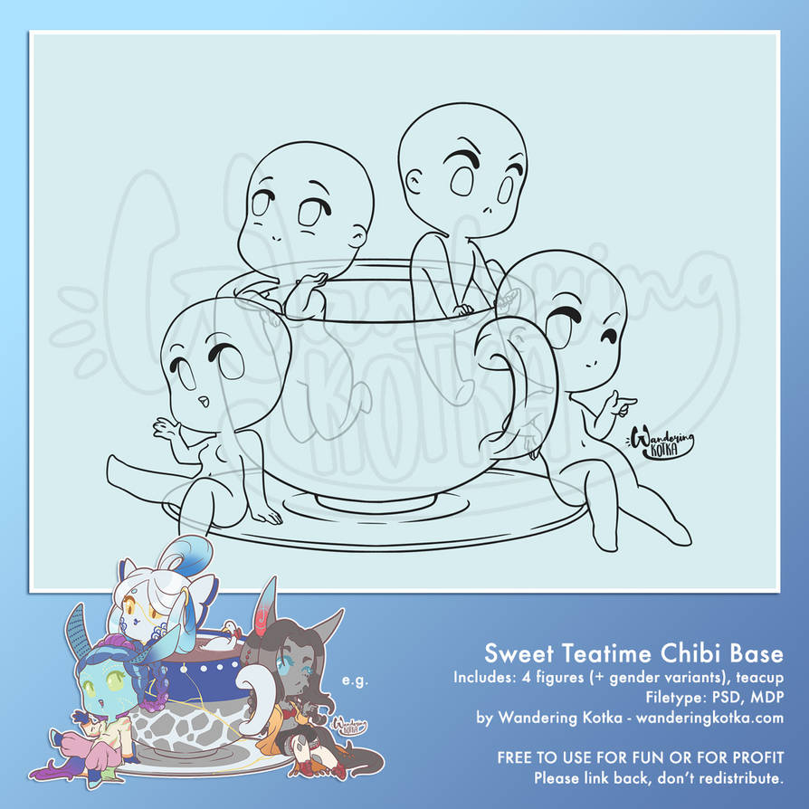 [F2U] Sweet Teatime YCH Chibi Base by wandering-kotka on DeviantArt