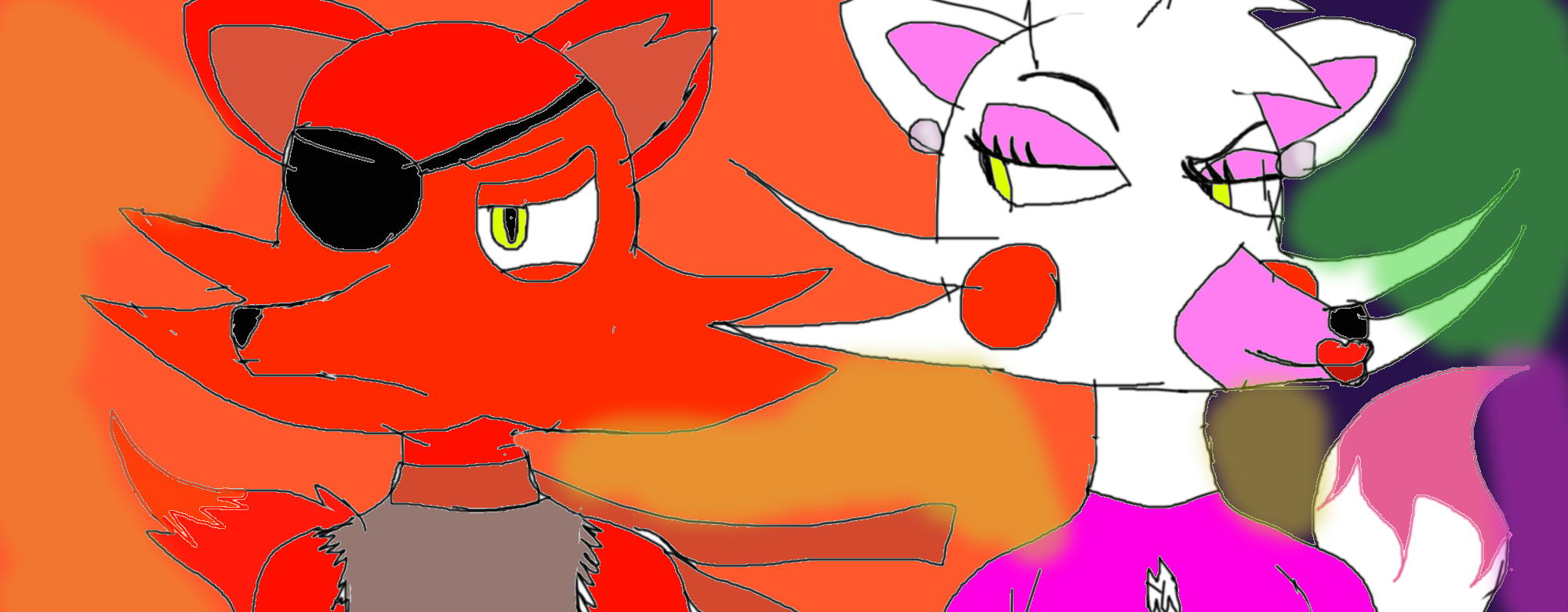 fnaf au: the new bounty mangle and foxy by B3MMY on DeviantArt
