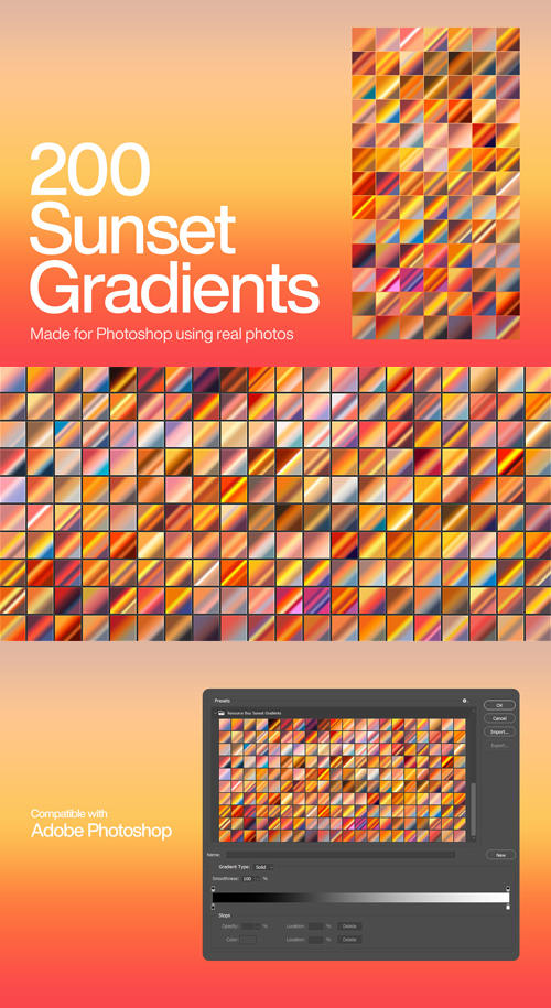 200 Sunset Gradients for Photoshop by avxgfx on DeviantArt
