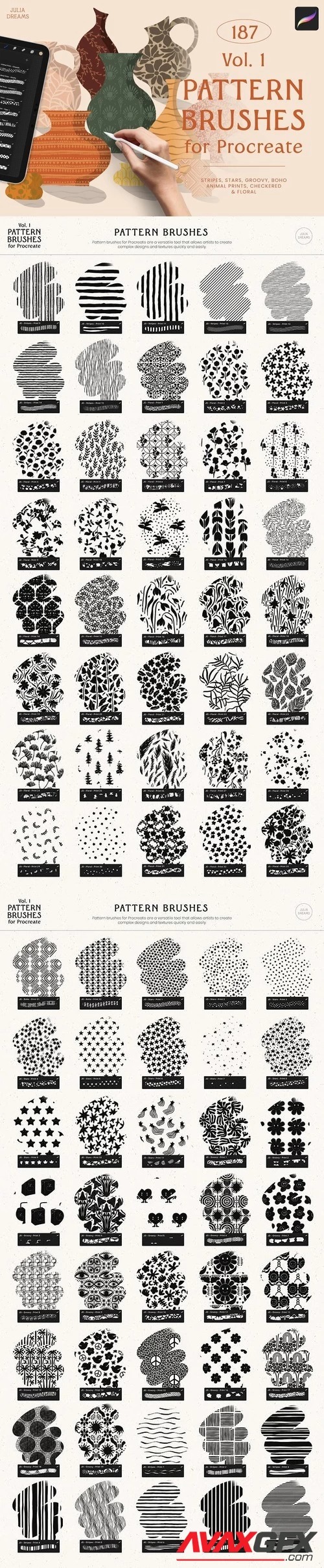 Pattern Brushes for Procreate Vol 1 by avxgfx on DeviantArt