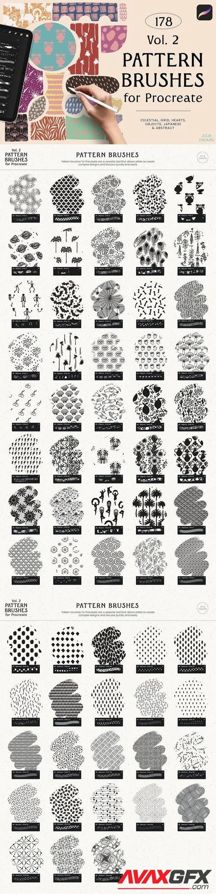 Pattern Brushes for Procreate Vol 2 by avxgfx on DeviantArt