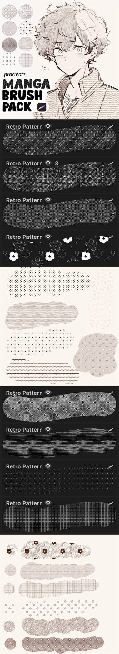 Manga Patterns Brushes Pack for Procreate by avxgfx on DeviantArt