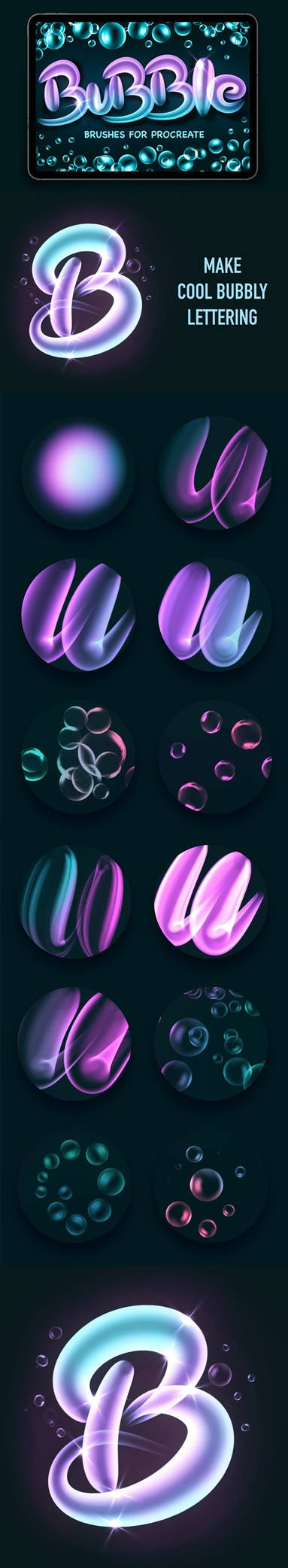 Bubble Lettering Brushes for Procreate by avxgfx on DeviantArt