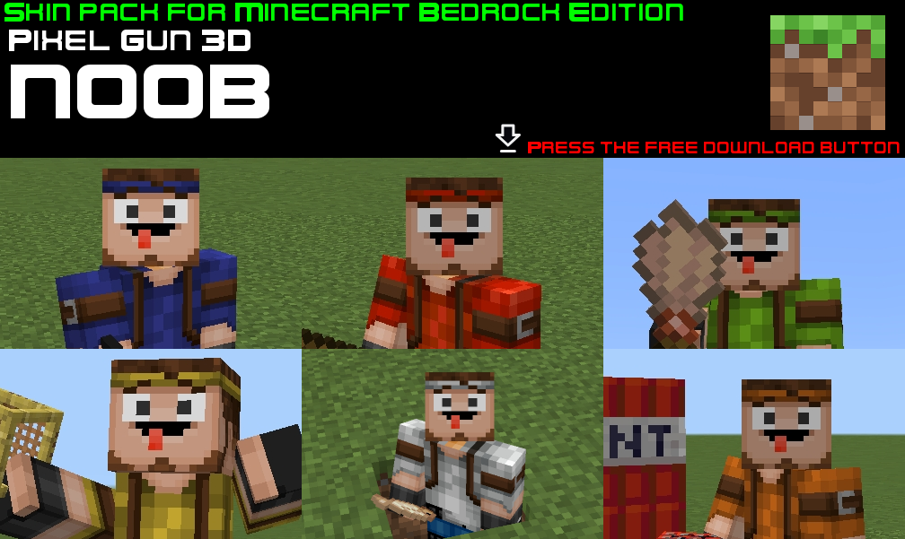 (Minecraft Skin Pack) Pixel Gun 3D - NOOB by CPOsample on DeviantArt