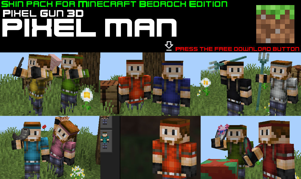 (Minecraft Skin Pack) Pixel Gun 3D - Pixel Man by CPOsample on DeviantArt