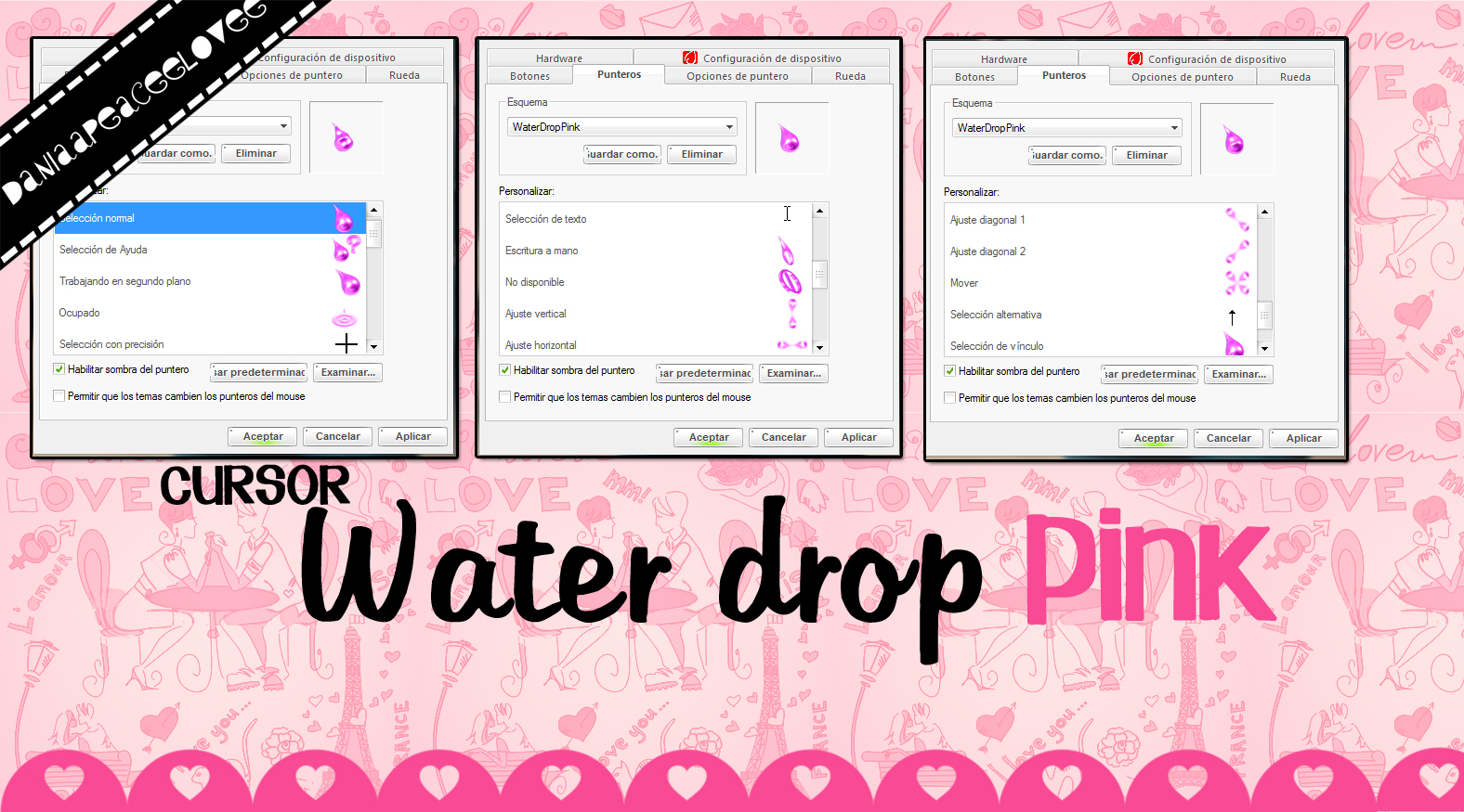 Cursor:Water drop pink by DaniaPeaceeLovee on DeviantArt