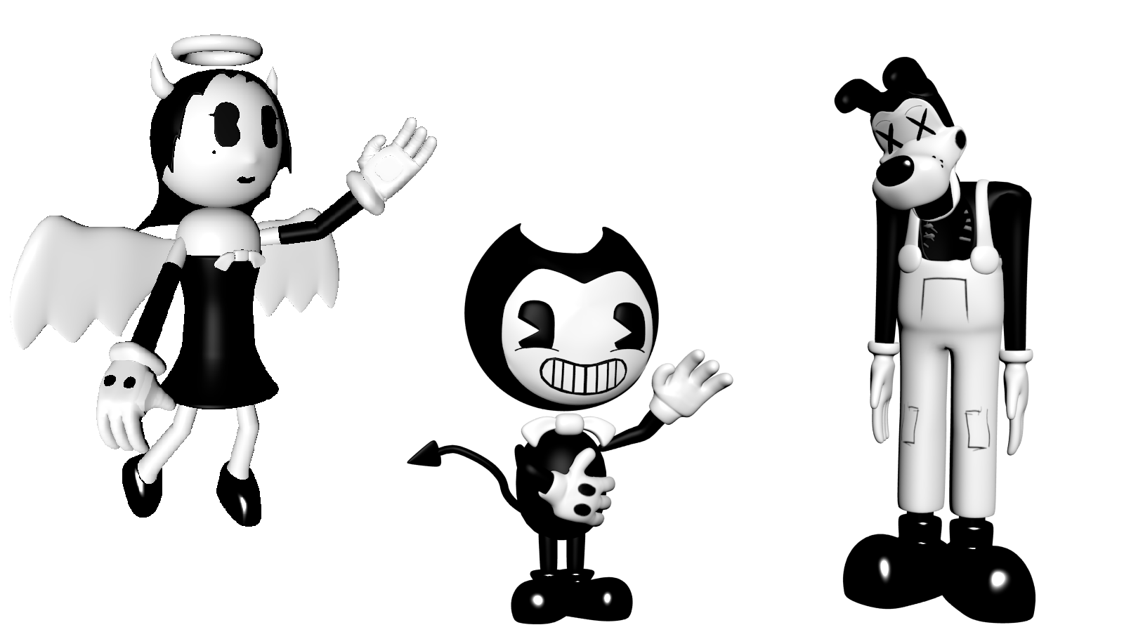Bendy, Boris, Ink-Bendy, and Alice by AmenKing1999 on DeviantArt