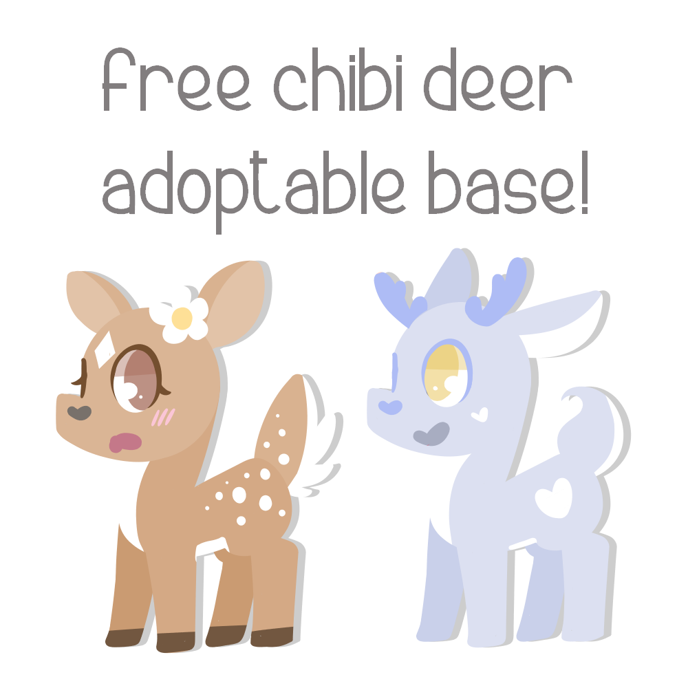 free chibi deer adoptable base! by veehive on DeviantArt