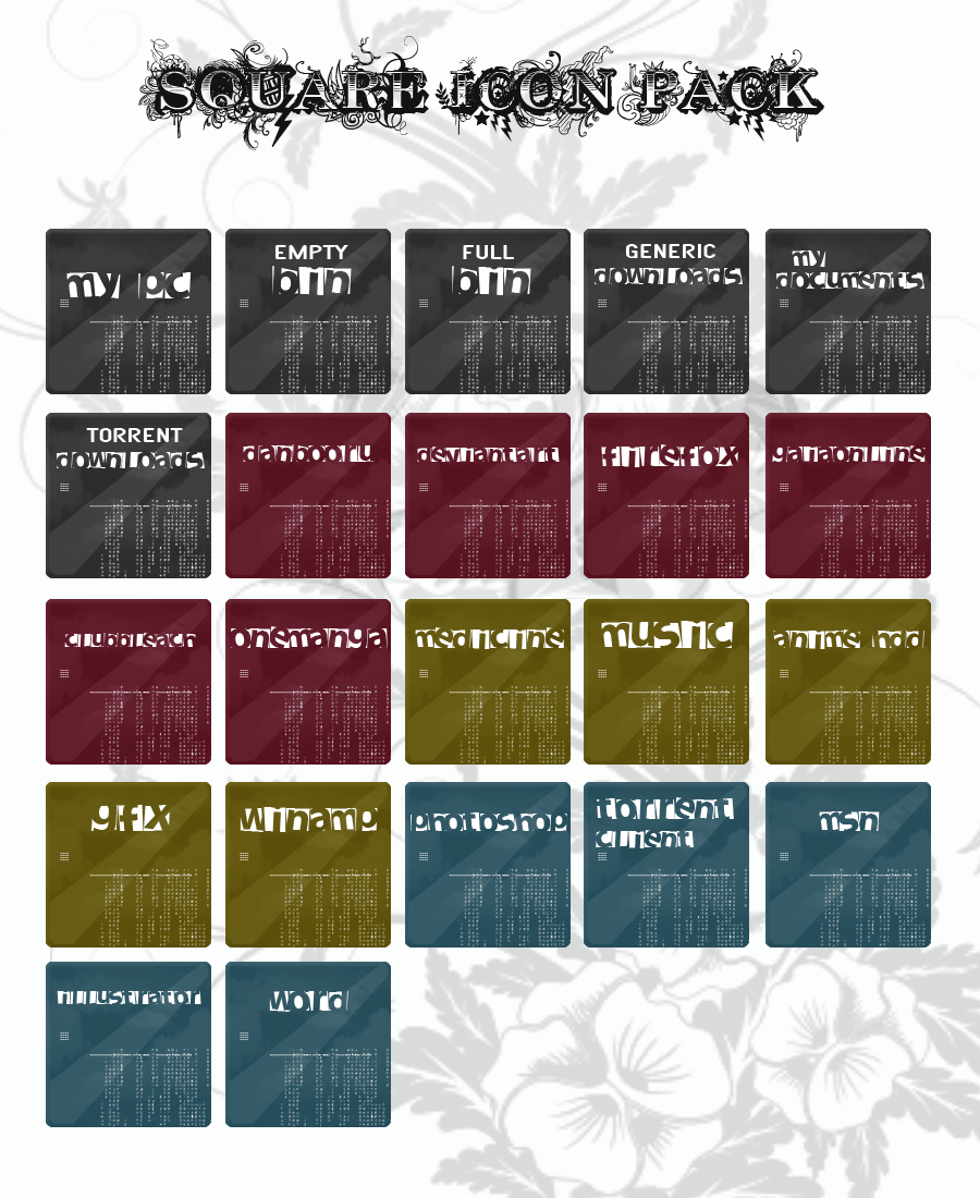 Rocketdock square icons by whitechariot on DeviantArt