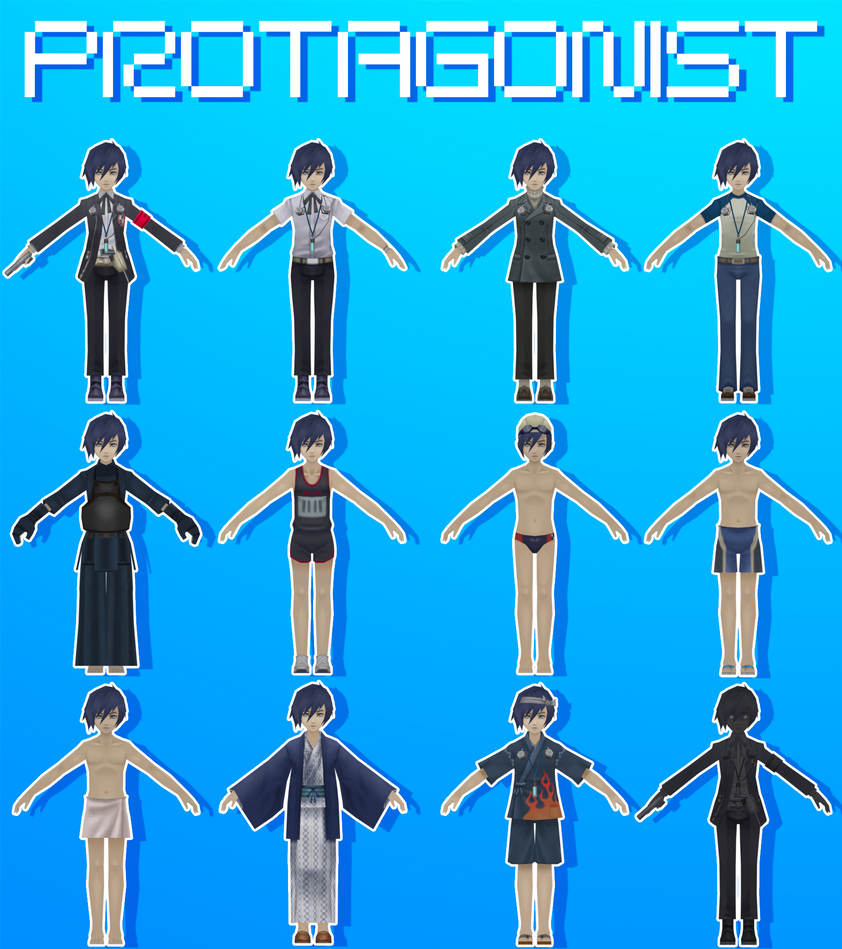 Makoto Yuki Model Pack - Persona 3 FES - [DL] by LazySpongie on DeviantArt