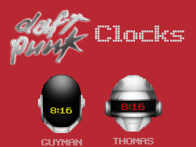 Daft Punk Thomas And Guyman Digital Pixel Clocks by EricRobichaud73 on ...