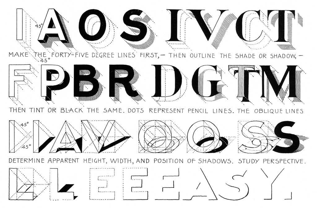 how to draw shadows on letters