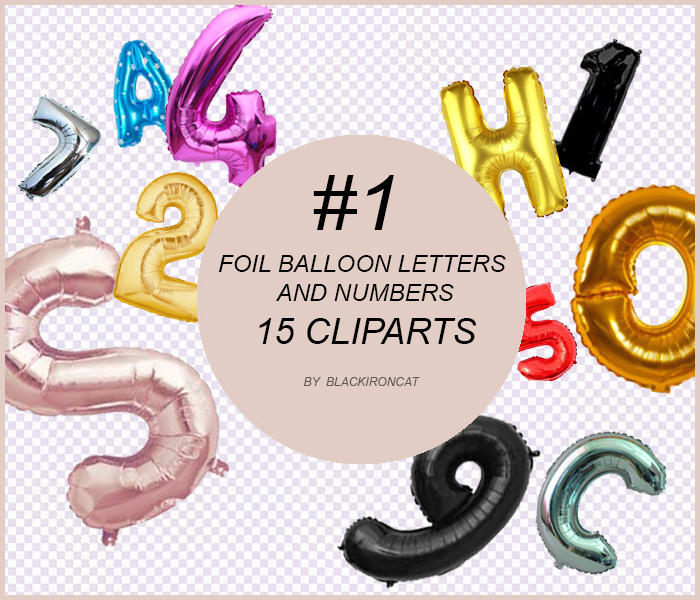 #1 Foil Balloon Letters and Numbers / Cliparts by Blackironcat on ...