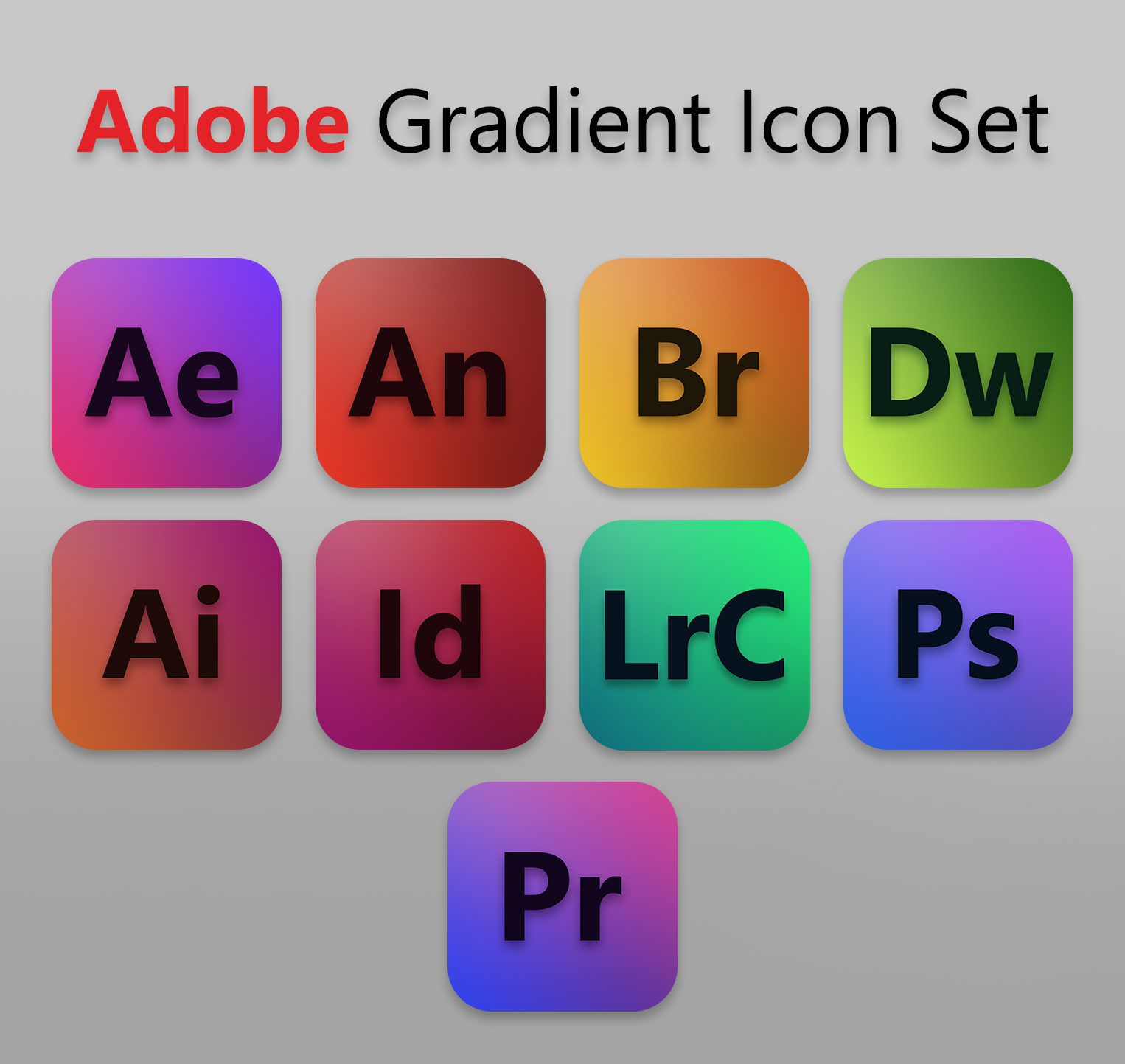 Adobe Gradient Icon Set by crjs2021 on DeviantArt