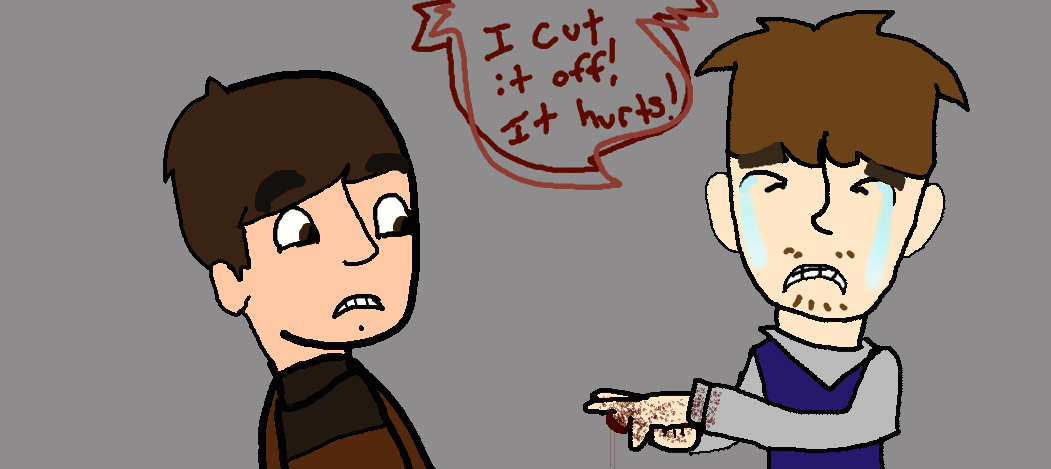 He cut off his finger? by Ashben11 on DeviantArt