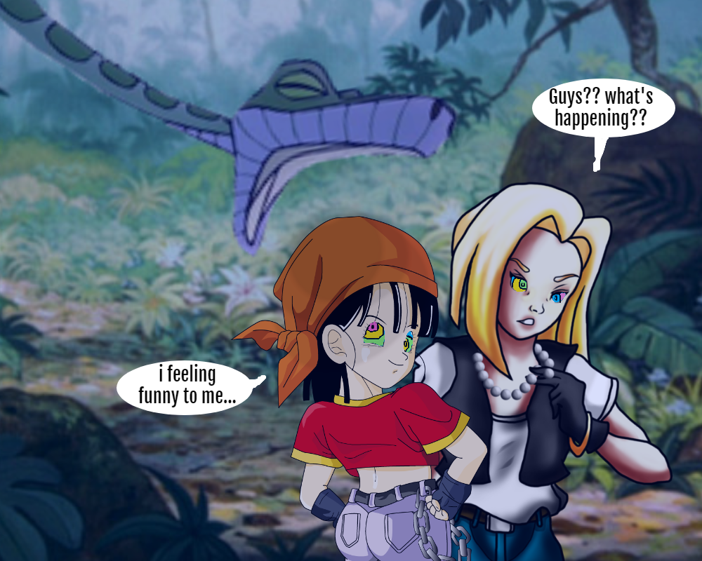 Android 18 and Pan Hypnotized by Kaa by lileehilee on DeviantArt