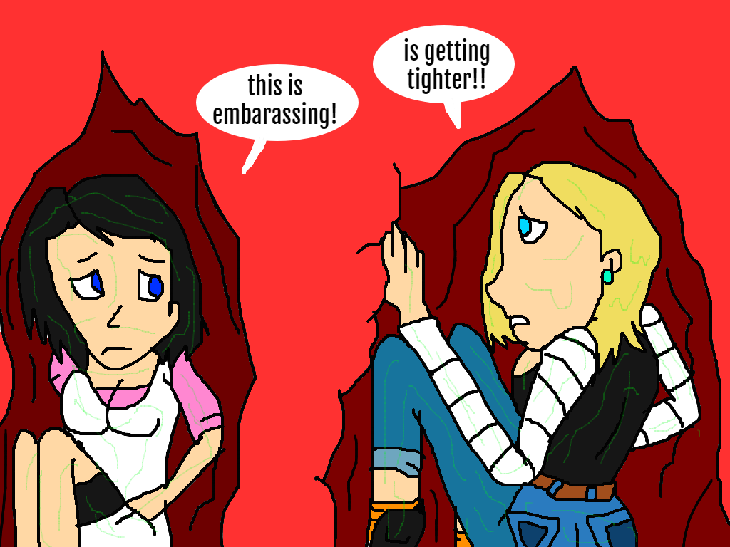 Videl and Android 18 Inside the Giant Frog by lileehilee on DeviantArt