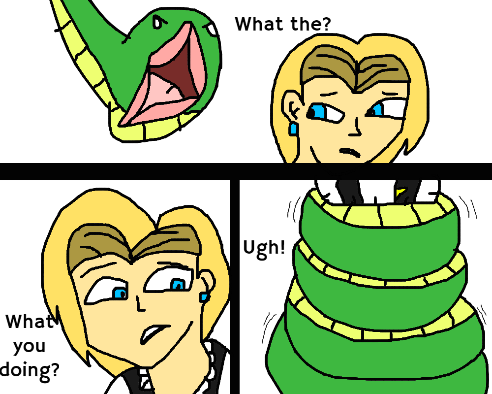 Snake Squeeze Android 18 #1 by lileehilee on DeviantArt