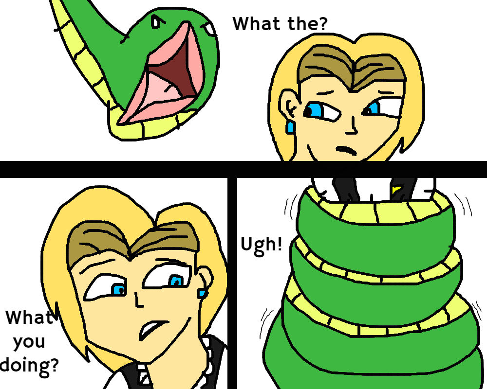 Snake Squeeze Android 18 #1 by lileehilee on DeviantArt