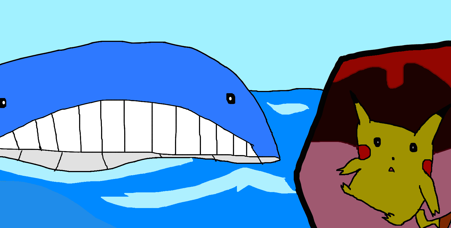 Pikachu Inside the Wailord's Mouth by lileehilee on DeviantArt