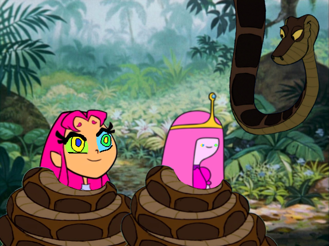 Princess Bubblegum and Starfire Hypnotized by Kaa by lileehilee on DeviantArt