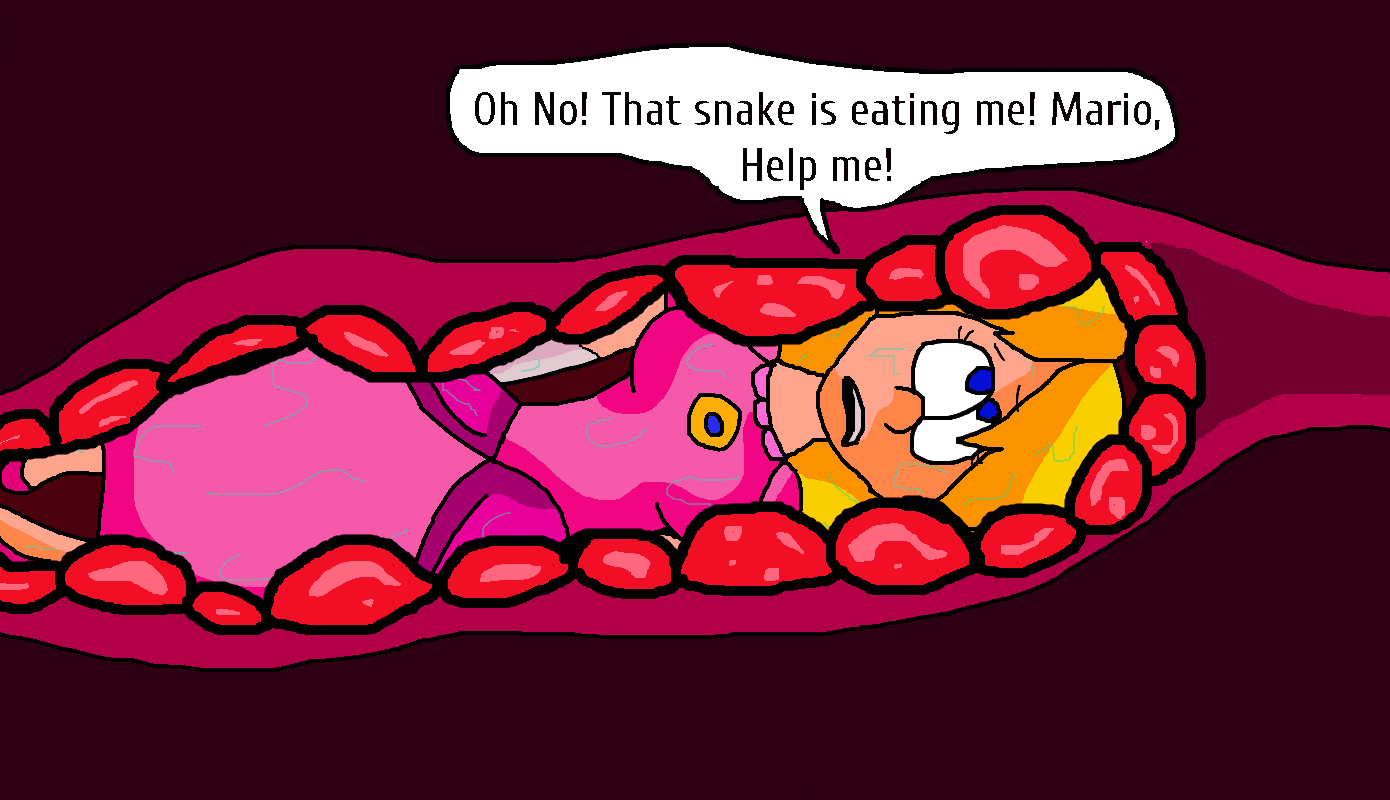 Snake Eats Princess Peach by lileehilee on DeviantArt